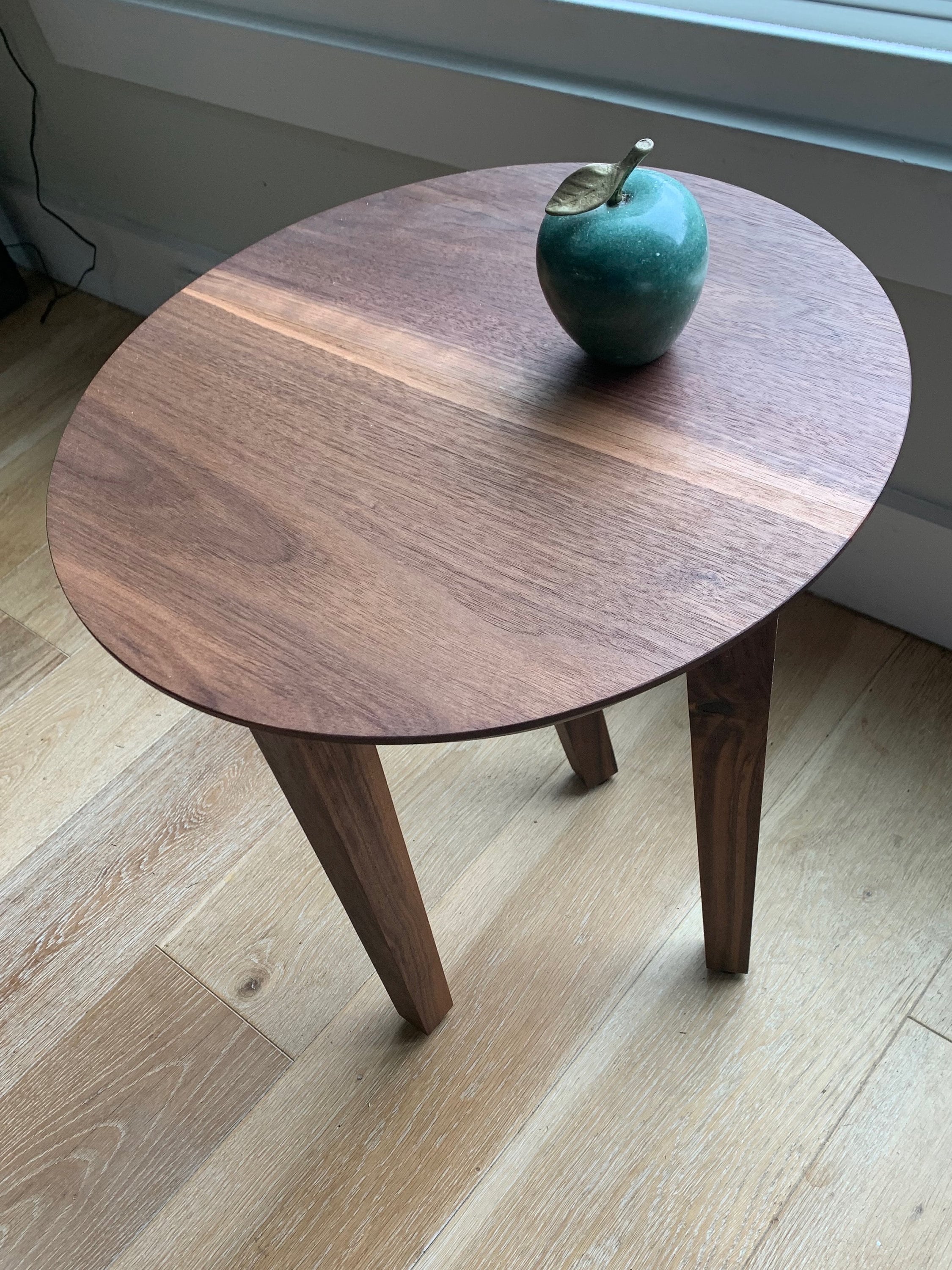 Solid Walnut 16" Round Side Table - Etsy