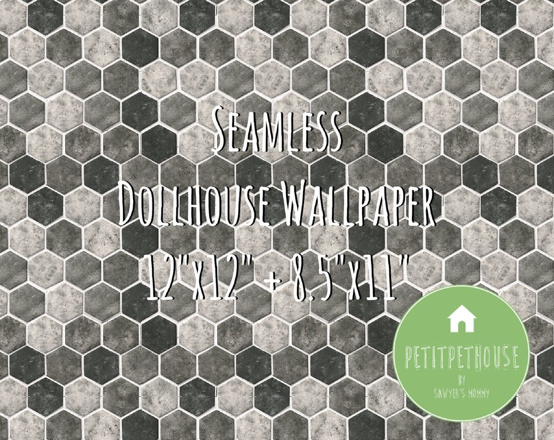 Dollhouse Wallpaper: Miniature Hexagonal Mosaic Tiles (digital Download ...