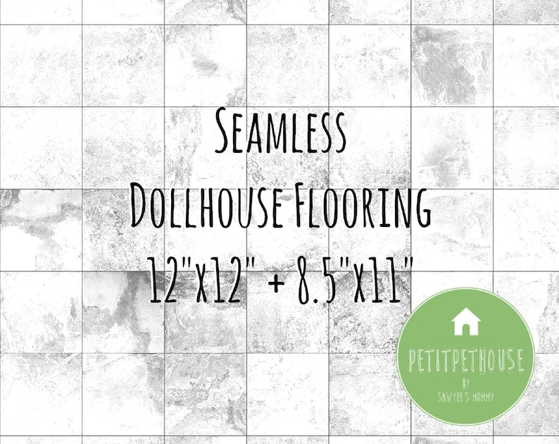 Printable Seamless White Grey Marble Ceramic Tiles Miniature Dollhouse ...