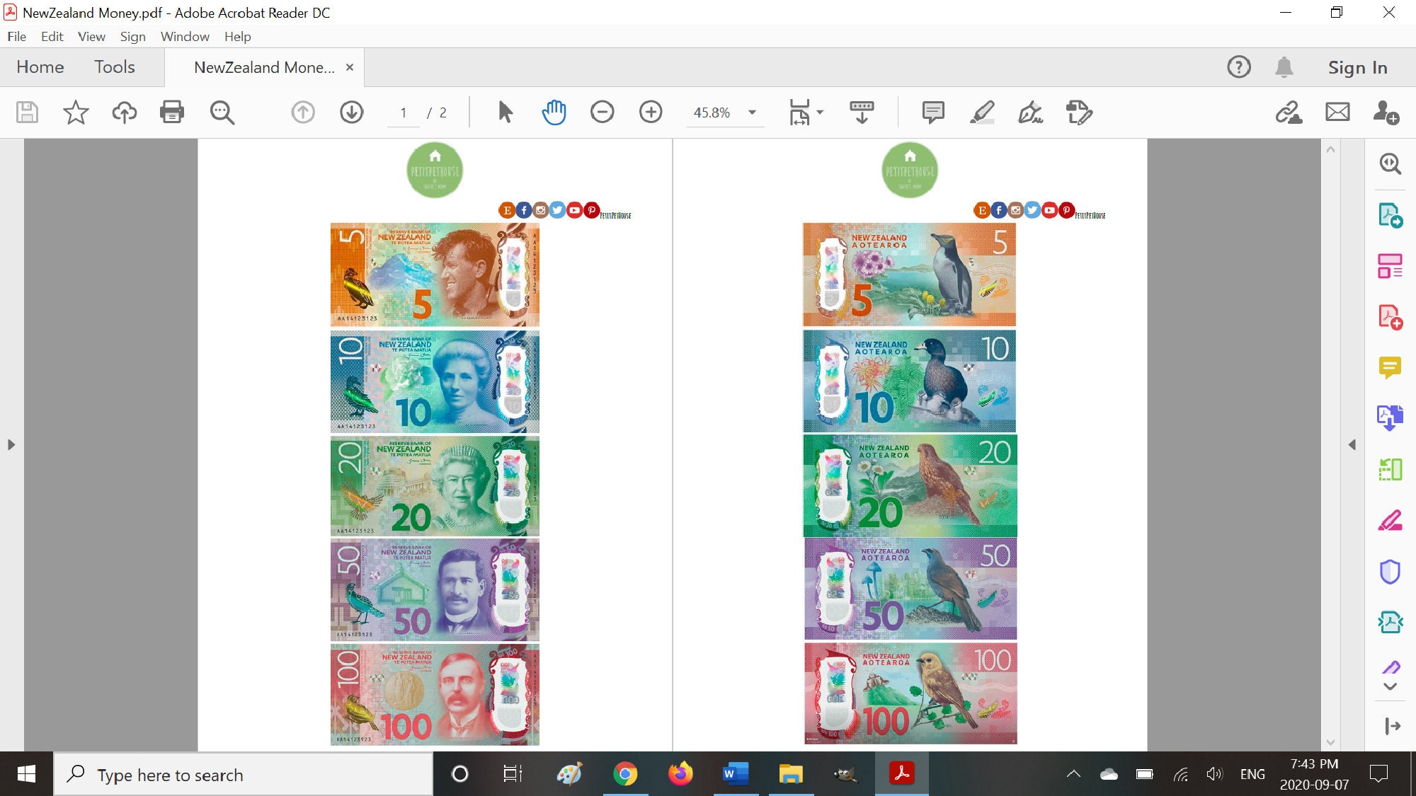 Printable Play Money for Kids New Zealand NZD Money Double | Etsy