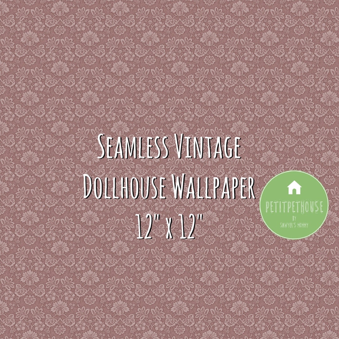 Printable Seamless Vintage Wallpaper - Light Brown | Miniature ...