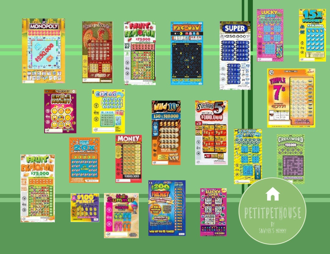 Printable 1:10 Miniature Scale Lottery Scratch Cards for Dollhouses ...