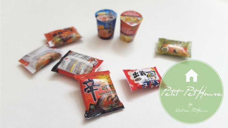 Printable 1:12 Miniature Ramen Packaging Templates 10 Types | Etsy