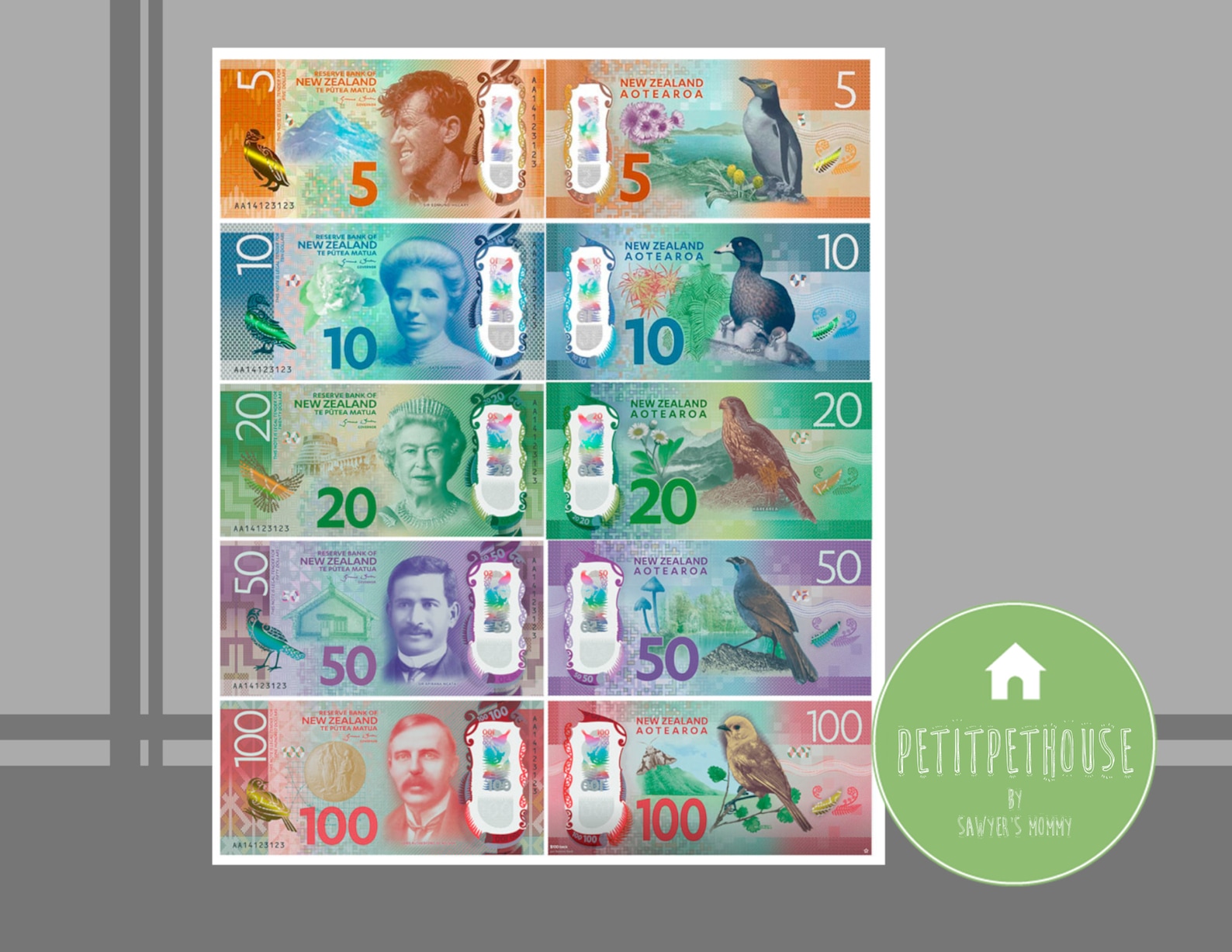 Printable Play Money for Kids New Zealand NZD Money Double | Etsy