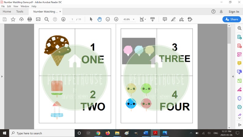 Number Matching Flash Cards 1-20 Kids Activity Children - Etsy