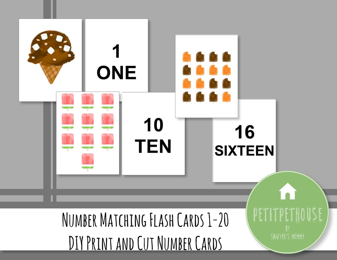 Number Matching Flash Cards 1-20 | Kids Activity | Children Learning ...