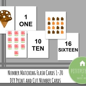 Number Matching Flash Cards 1-20 | Kids Activity | Children Learning ...