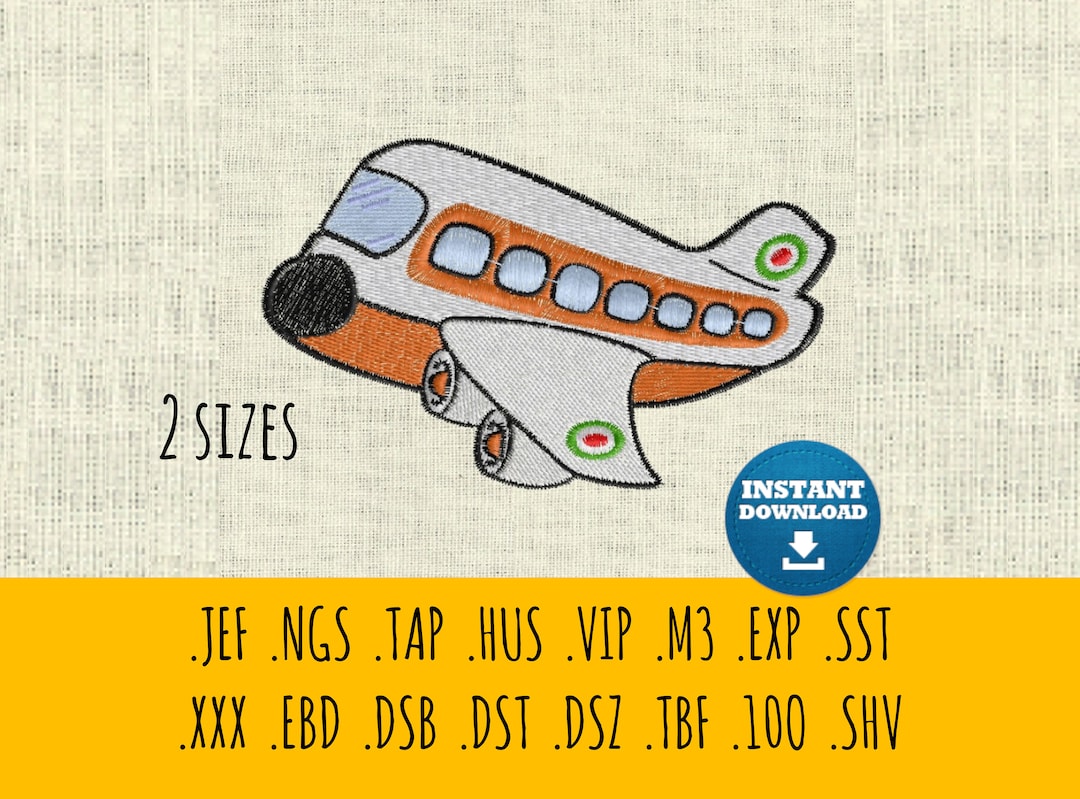 Airplane Embroidery, Boys Embroidery Design for Embroidery Machine ...