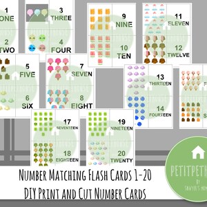 Number Matching Flash Cards 1-20 | Kids Activity | Children Learning ...