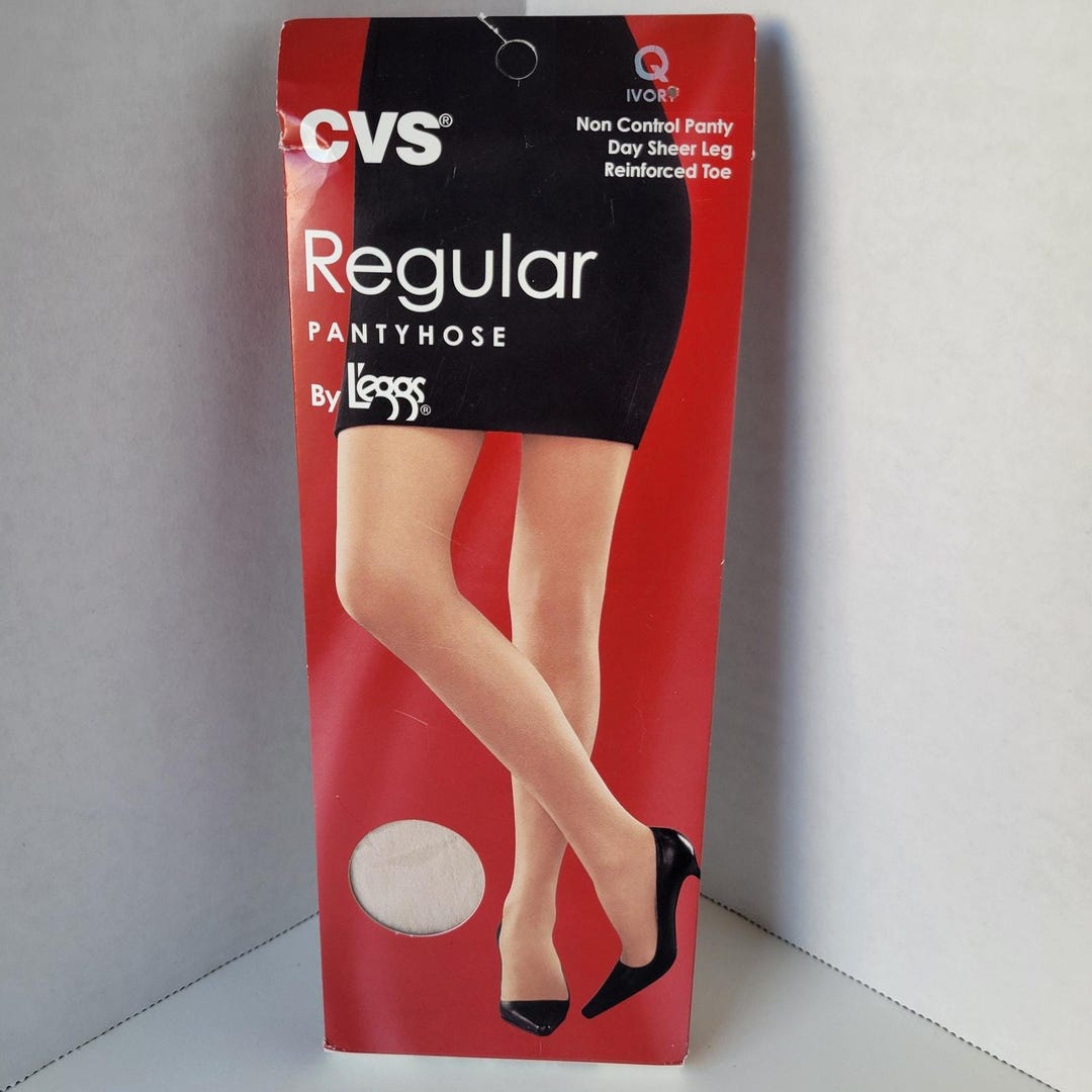NIB Vintage CVS Regular Pantyhose by Leggs Day Sheer Leg Ivory Size Q ...