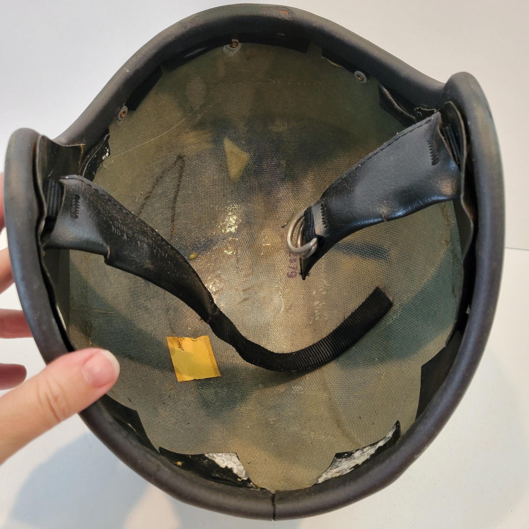 Vintage Harley Davidson Motorcycle Helmet Shell Black Leather No Inner ...