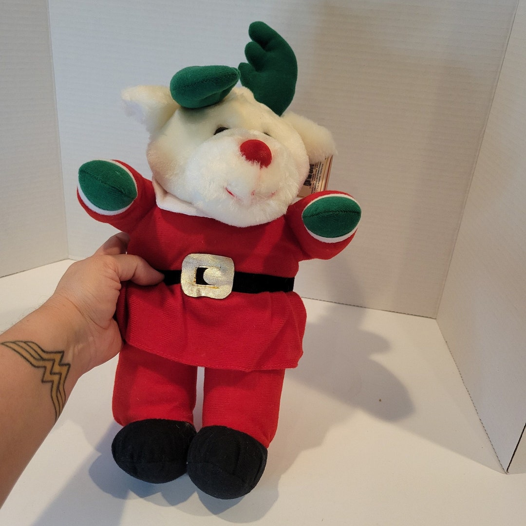Vintage Kellytoy Reindeer Santa Plush Doll With Tags Kelly Toy ...