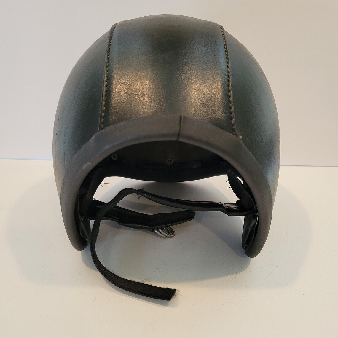Vintage Harley Davidson Motorcycle Helmet Shell Black Leather No Inner ...