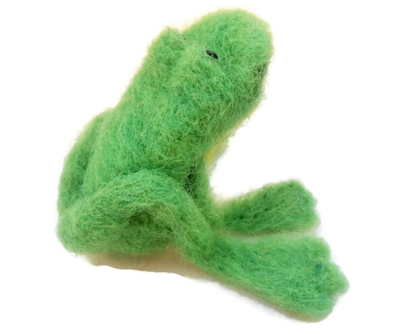 Green Frog Needle Felt, Needle Felted Frog, Happy Frog, Plush Frog Toy ...