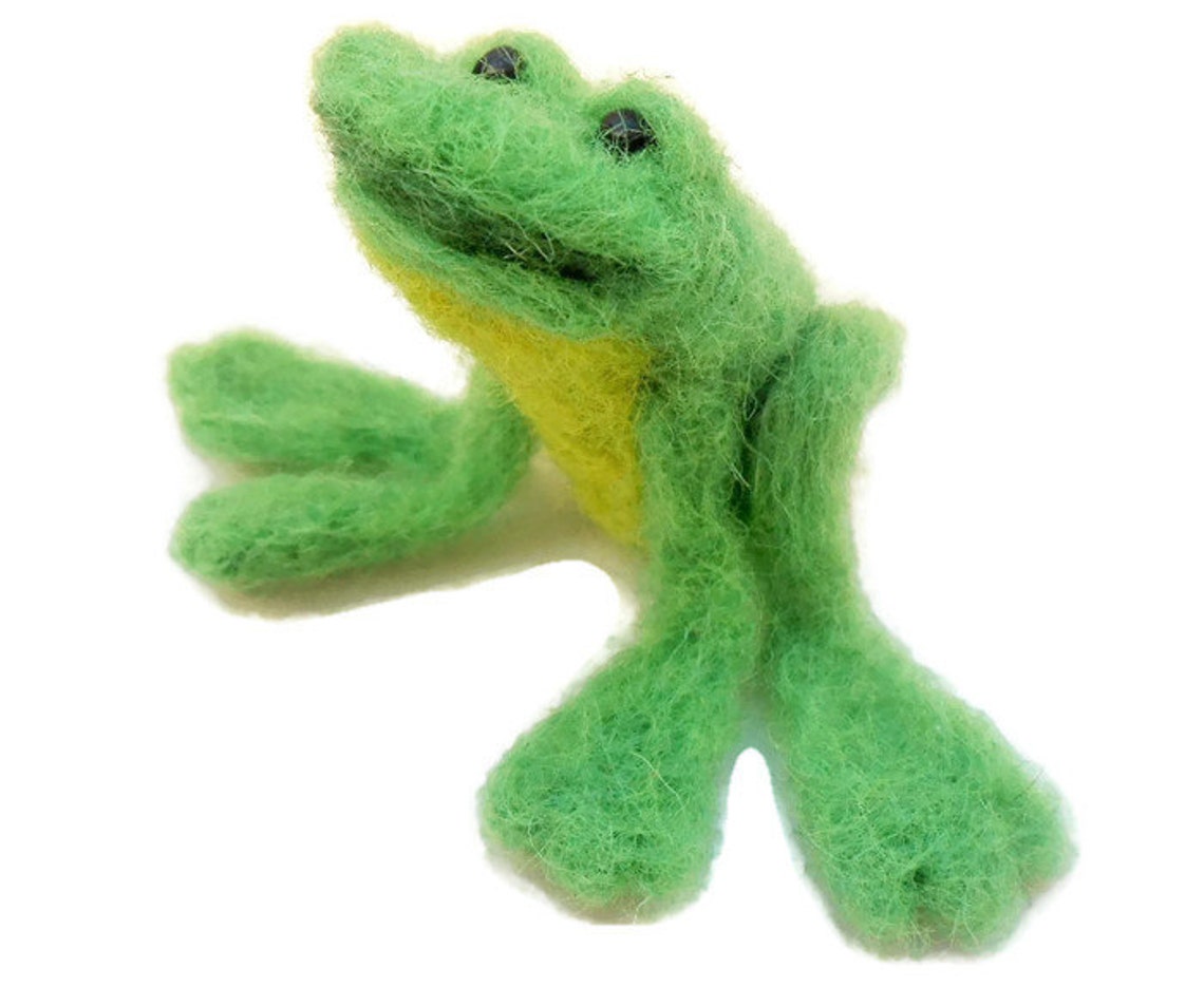Green Frog Needle Felt Needle Felted Frog Happy Frog Plush - Etsy