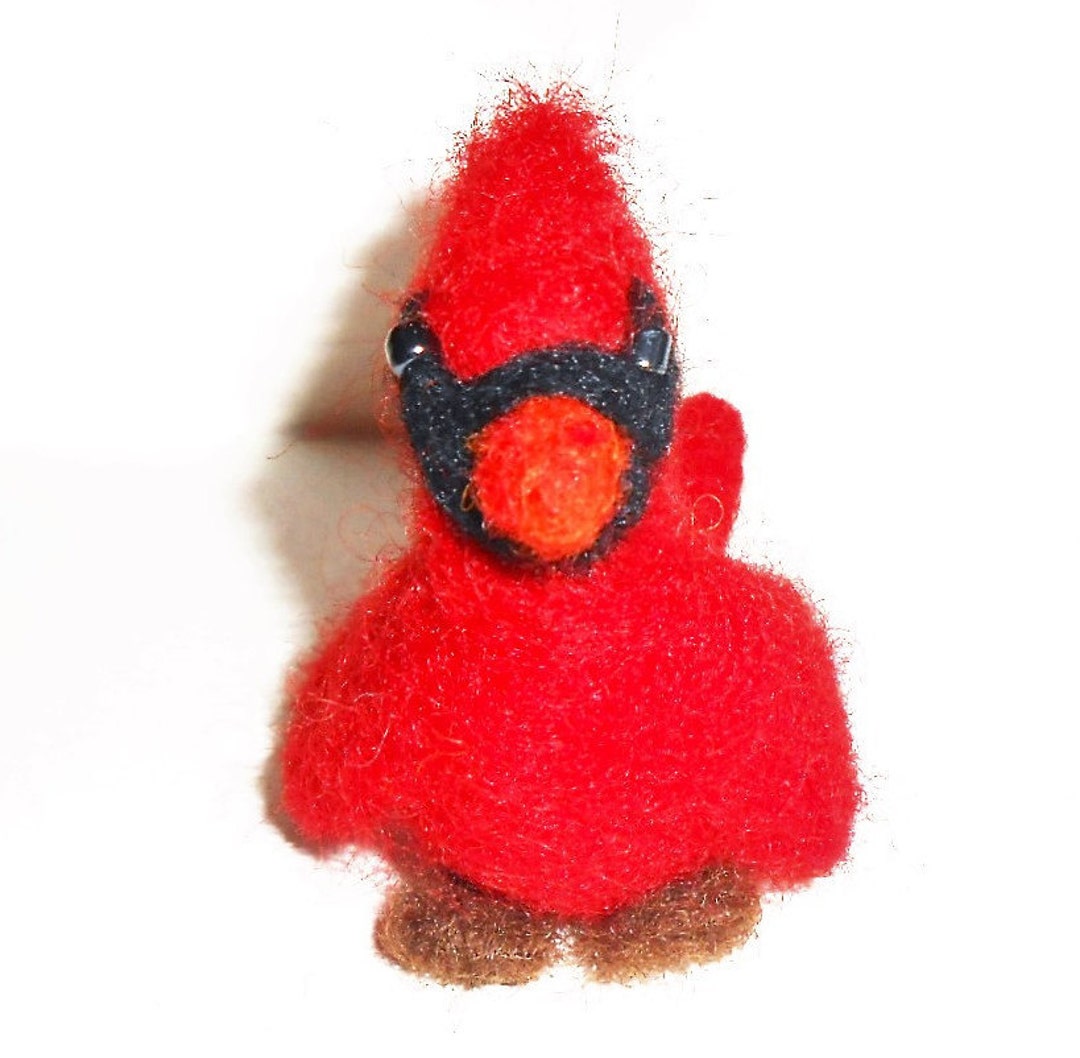 Red Cardinal, Needle Felted Cardinal, Cardinal Needle Felt, Wool ...