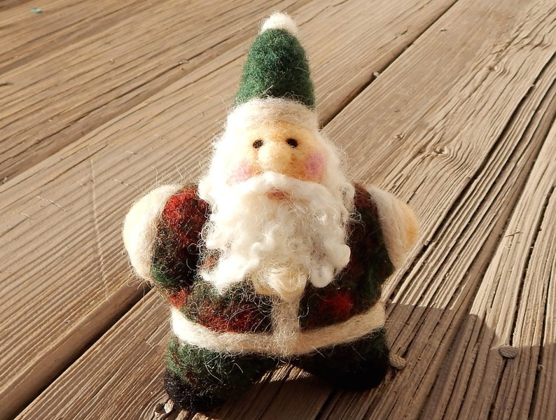 Rustic Santa Claus, Needle Felted Santa Toy, Wool Santa Claus ...