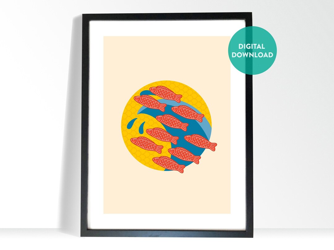 Fish Shaped Gummy, Digital Download, Colorful Printable, Red Chewy ...