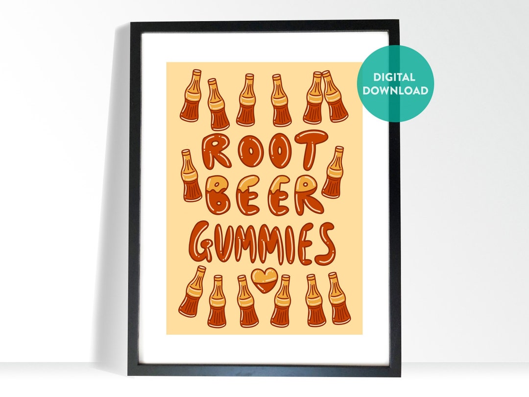 Root Beer Gummies, Digital Download, Printable, Wall Art, Original Art ...
