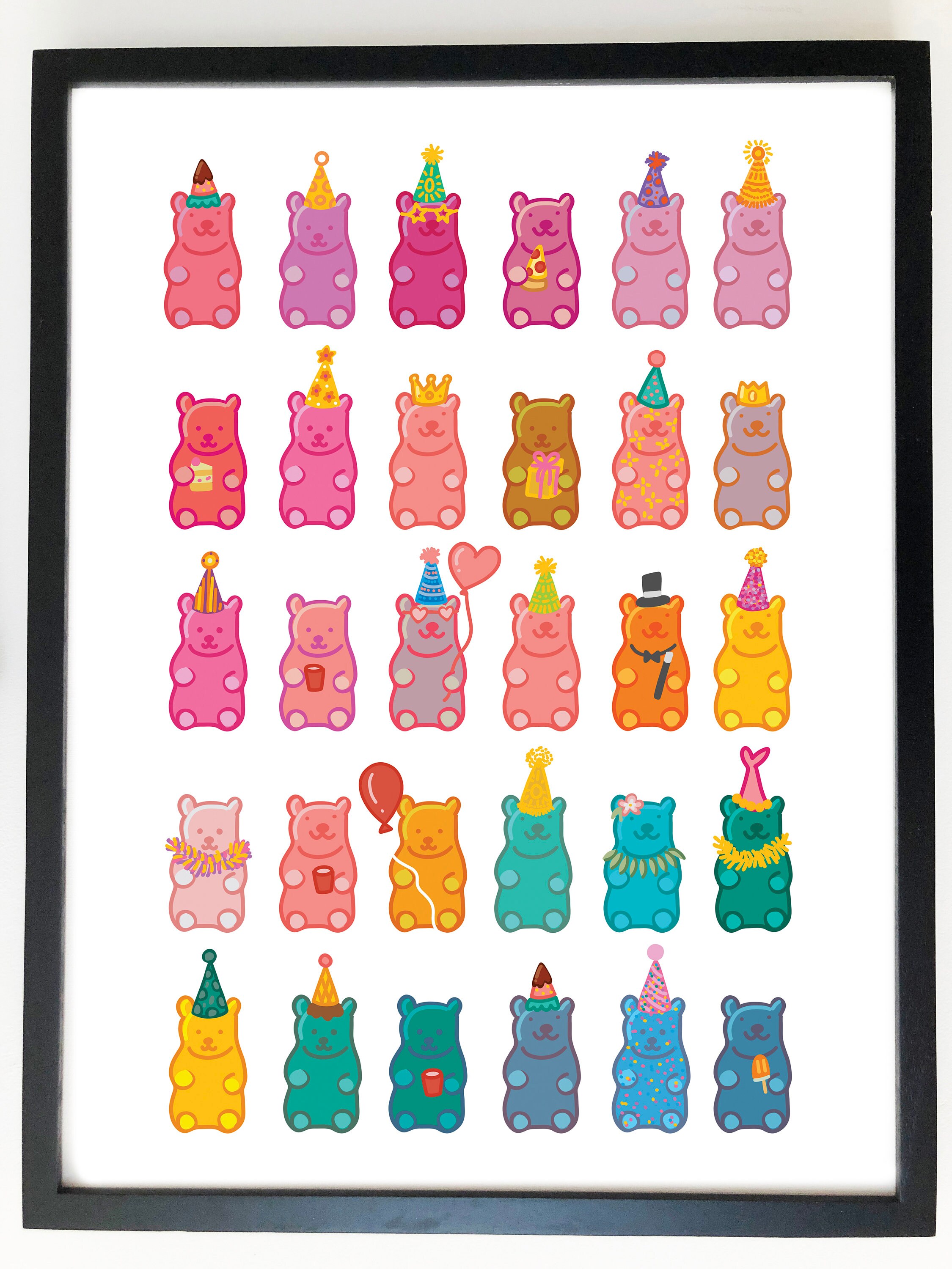 Pink Rainbow Gummy Bears, Digital Download, Printable, Print, Wall Art ...