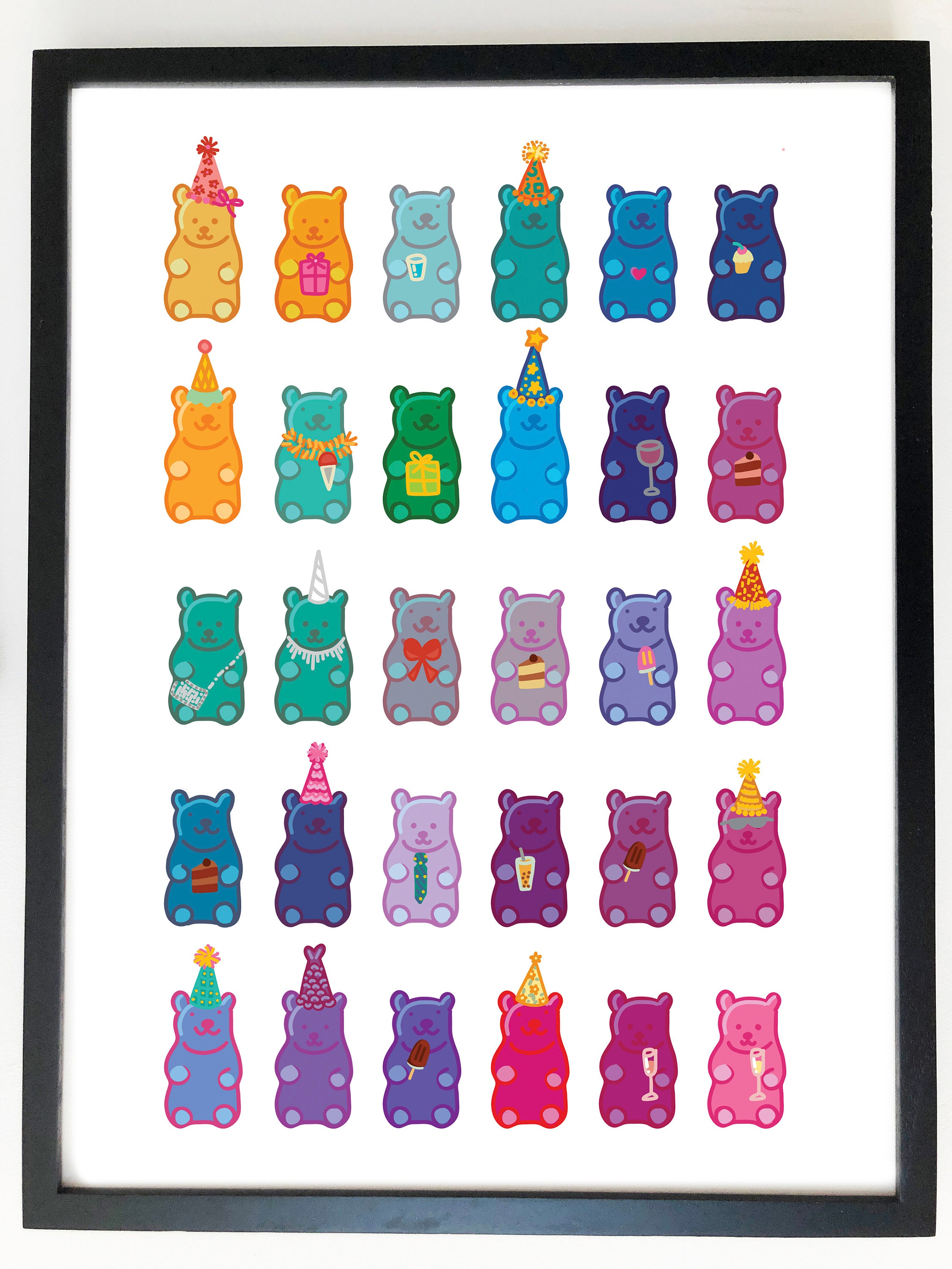 Blue Rainbow Gummy Bears, Digital Download, Printable, Print, Wall Art ...