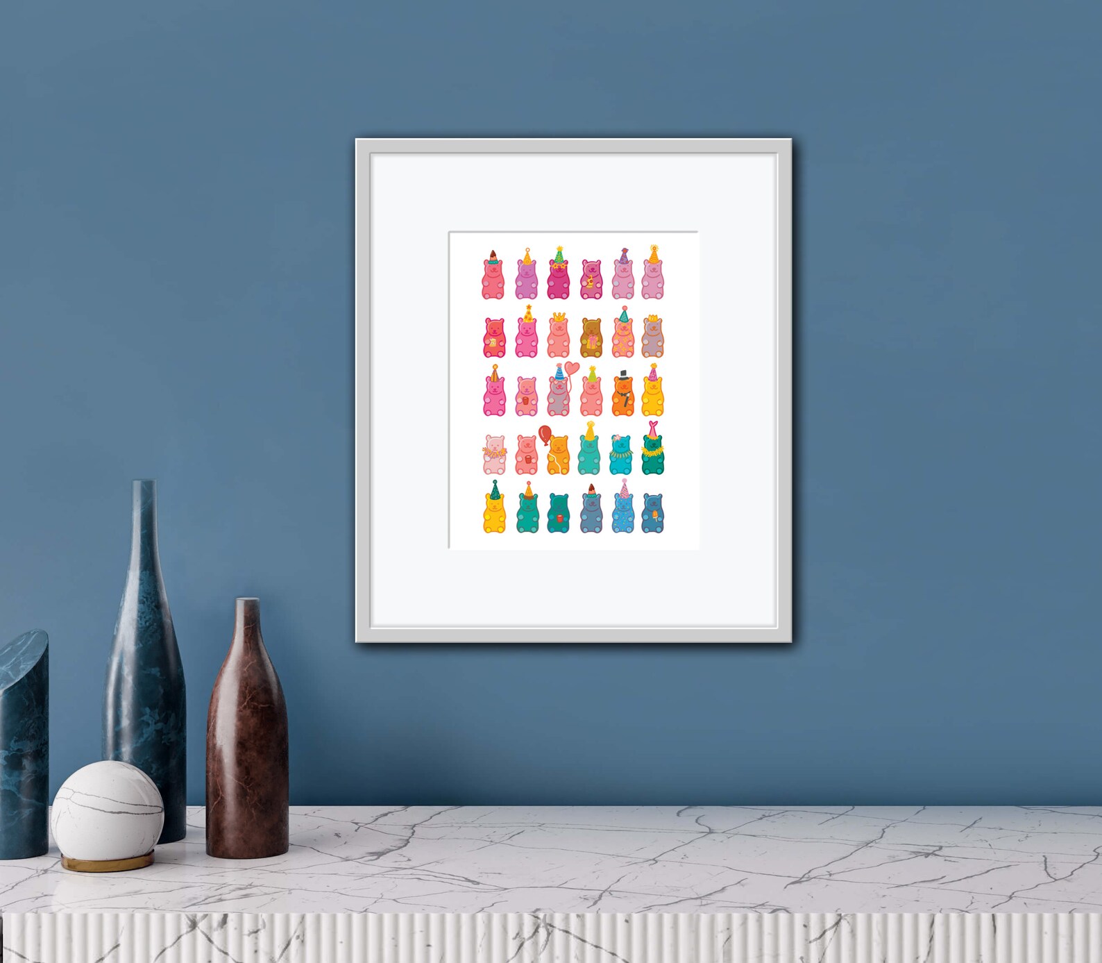 Pink Rainbow Gummy Bears, Digital Download, Printable, Print, Wall Art ...
