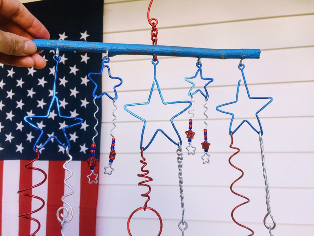 USA American Flag Stars and Stripes Garden Suncatcher Decor Silent ...