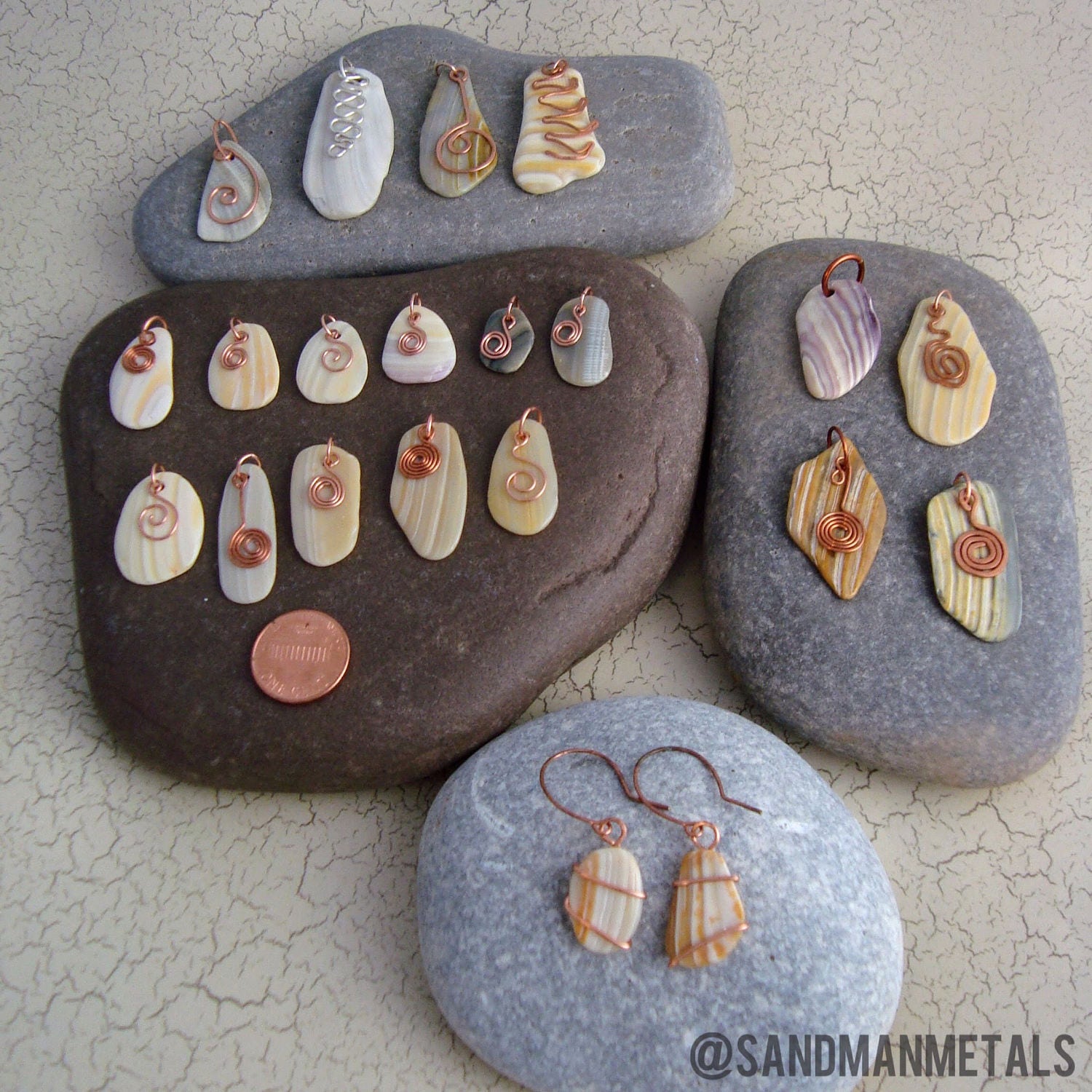 OBX Outer Banks Shell Pendant Choker Necklace & Earring | Etsy