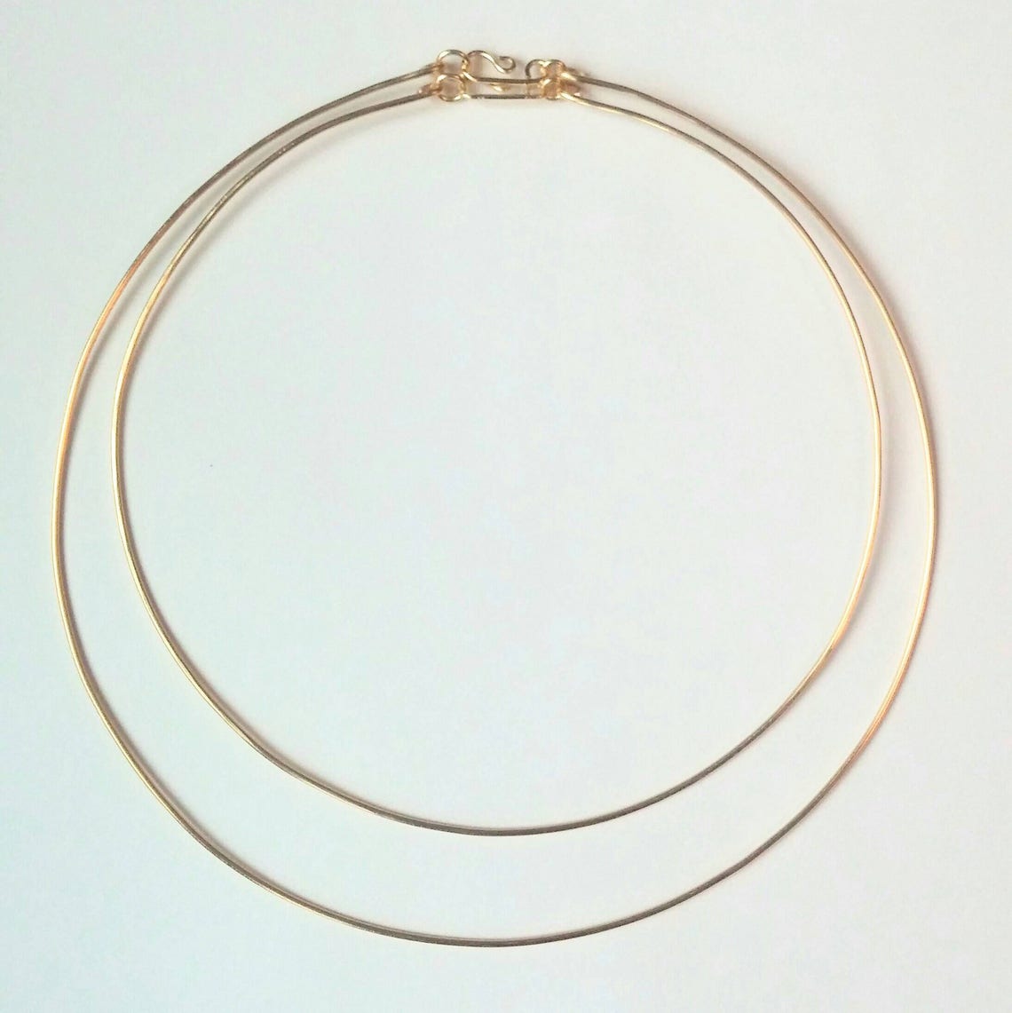 Metal Wire Delicate Choker Necklace in Silver Gold or Copper | Etsy