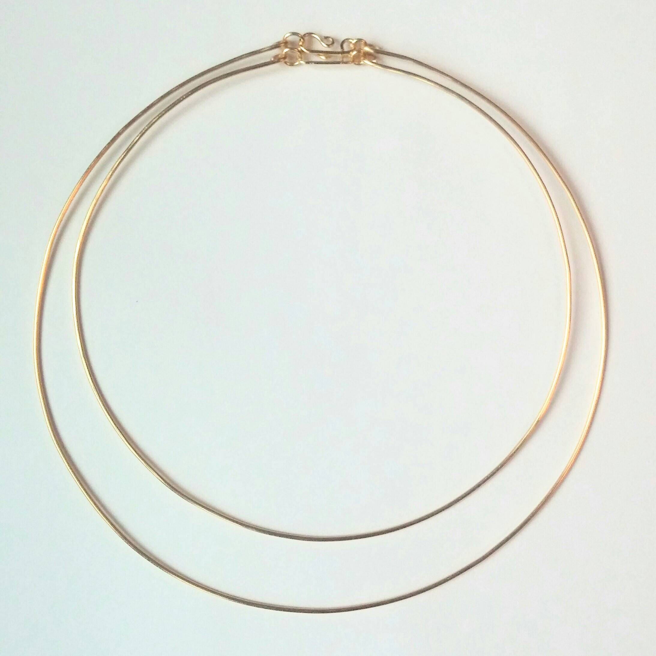 Metal Wire Delicate Choker Necklace in Silver, Gold or Copper Handmade ...
