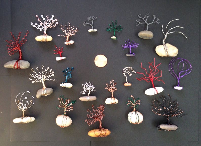 Tiny Fairy Tree Sculptures Wire Trees Forest by Sandman | Etsy