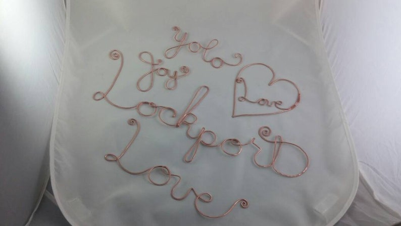 Custom Sign Wire Lettering Copper Silver Name Home Decor Party | Etsy