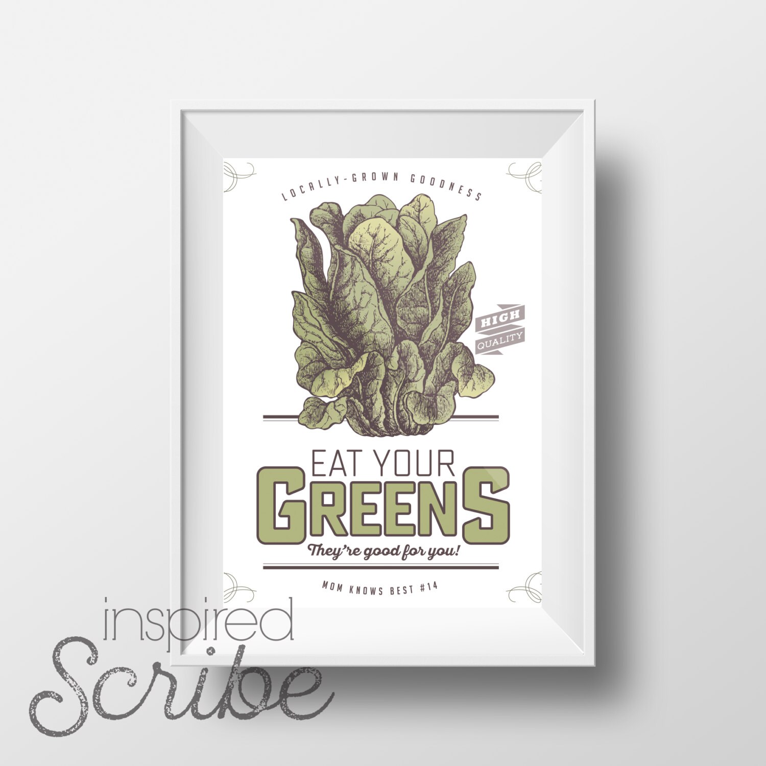 Farmers Market Lettuce Digital Print Type Design Kitchen Art - Etsy