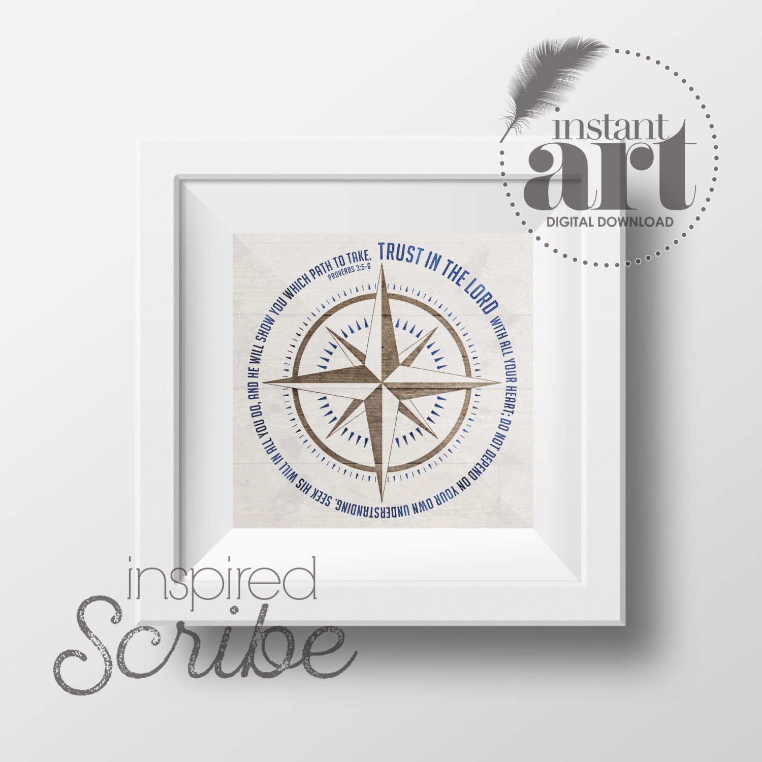 Trust in the Lord Proverbs Nautical Compass Instant Digital Print - Etsy