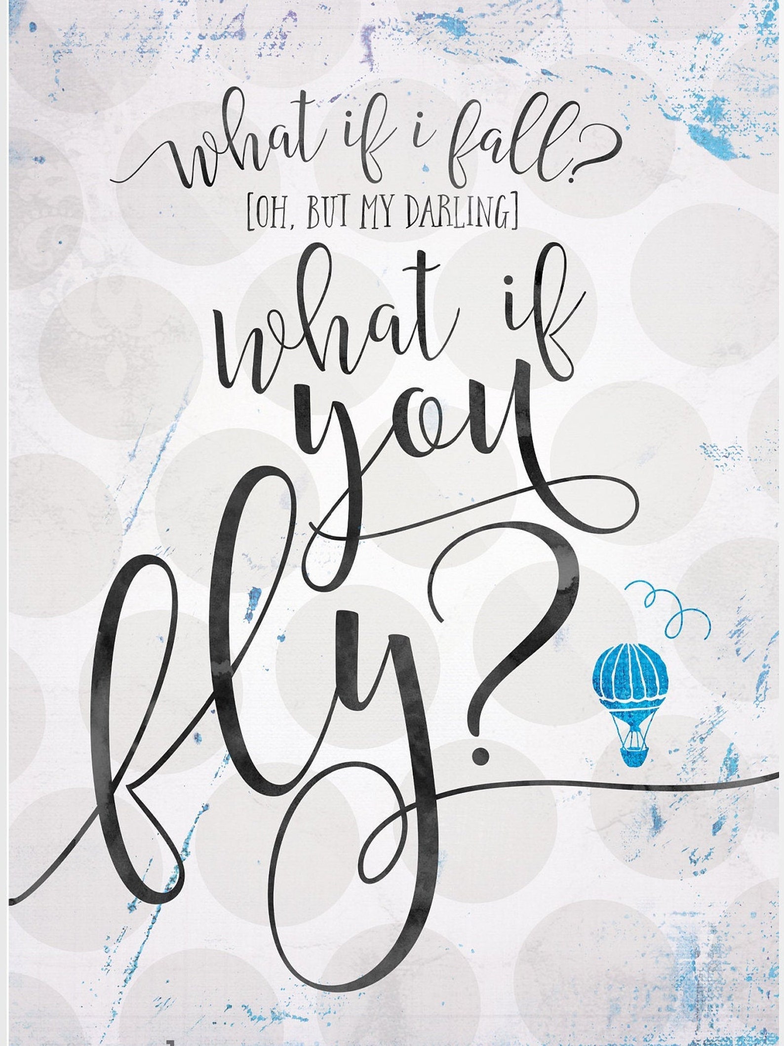 What If I Fall oh but My Darling What If You Fly Instant - Etsy