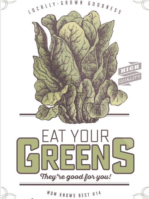 Farmers Market Lettuce Digital Print Type Design Kitchen Art - Etsy