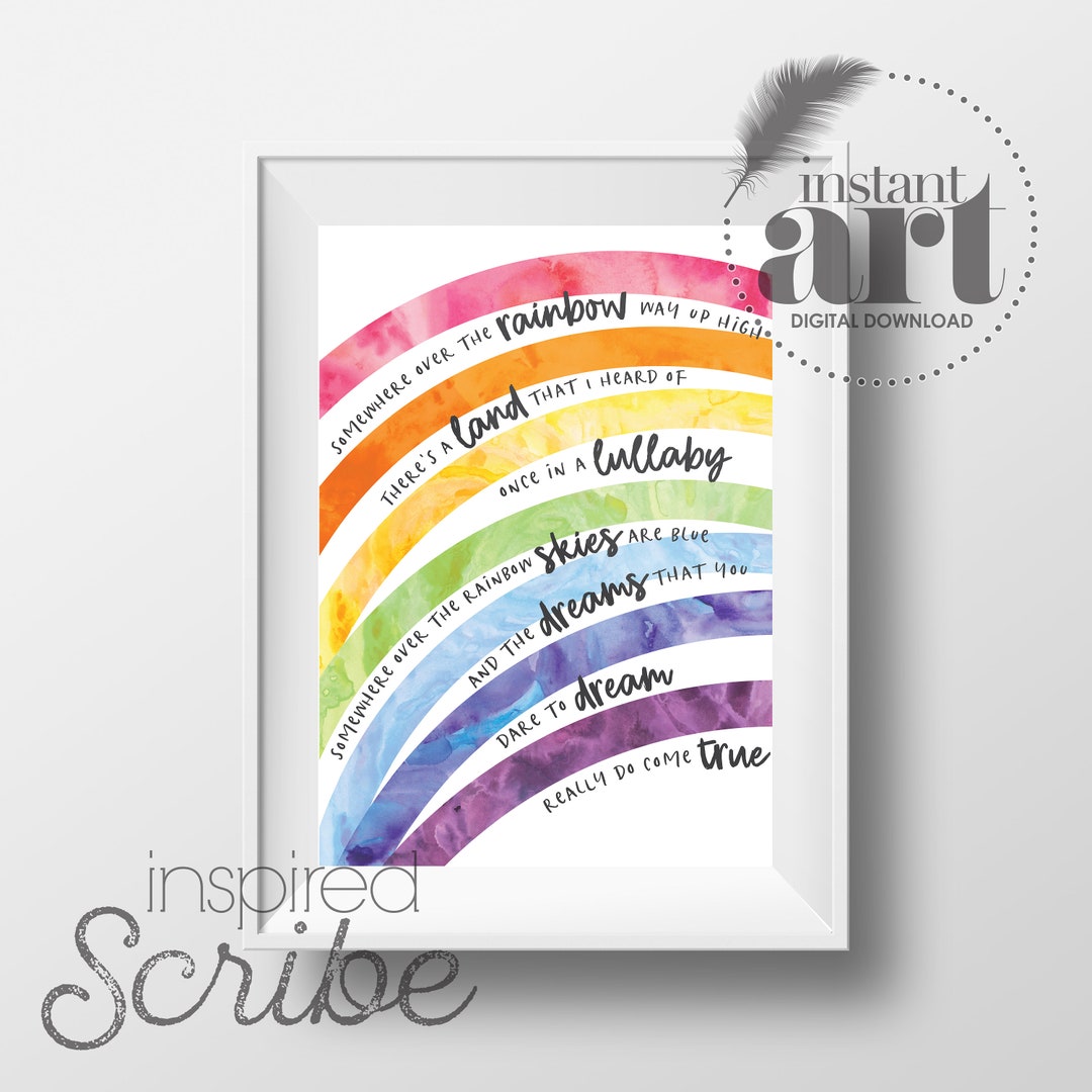 Somewhere Over the Rainbow Lyrics From the Wizard of Oz DIGITAL ...