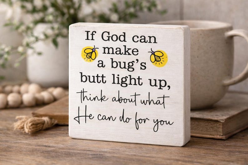 Hand Painted Wooden Block Sign | Funny Christian Gift, Home Decor - Etsy