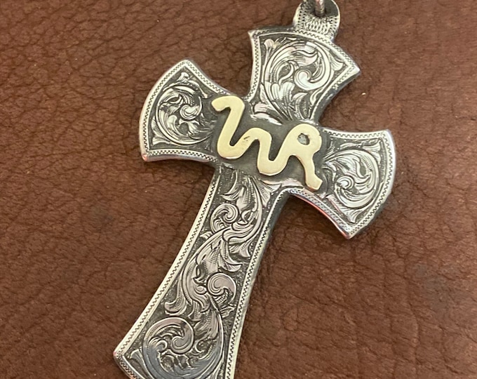 Sterling Silver, Hand Engraved Cross - Etsy