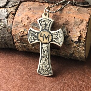 Sterling Silver, Hand Engraved Cross - Etsy