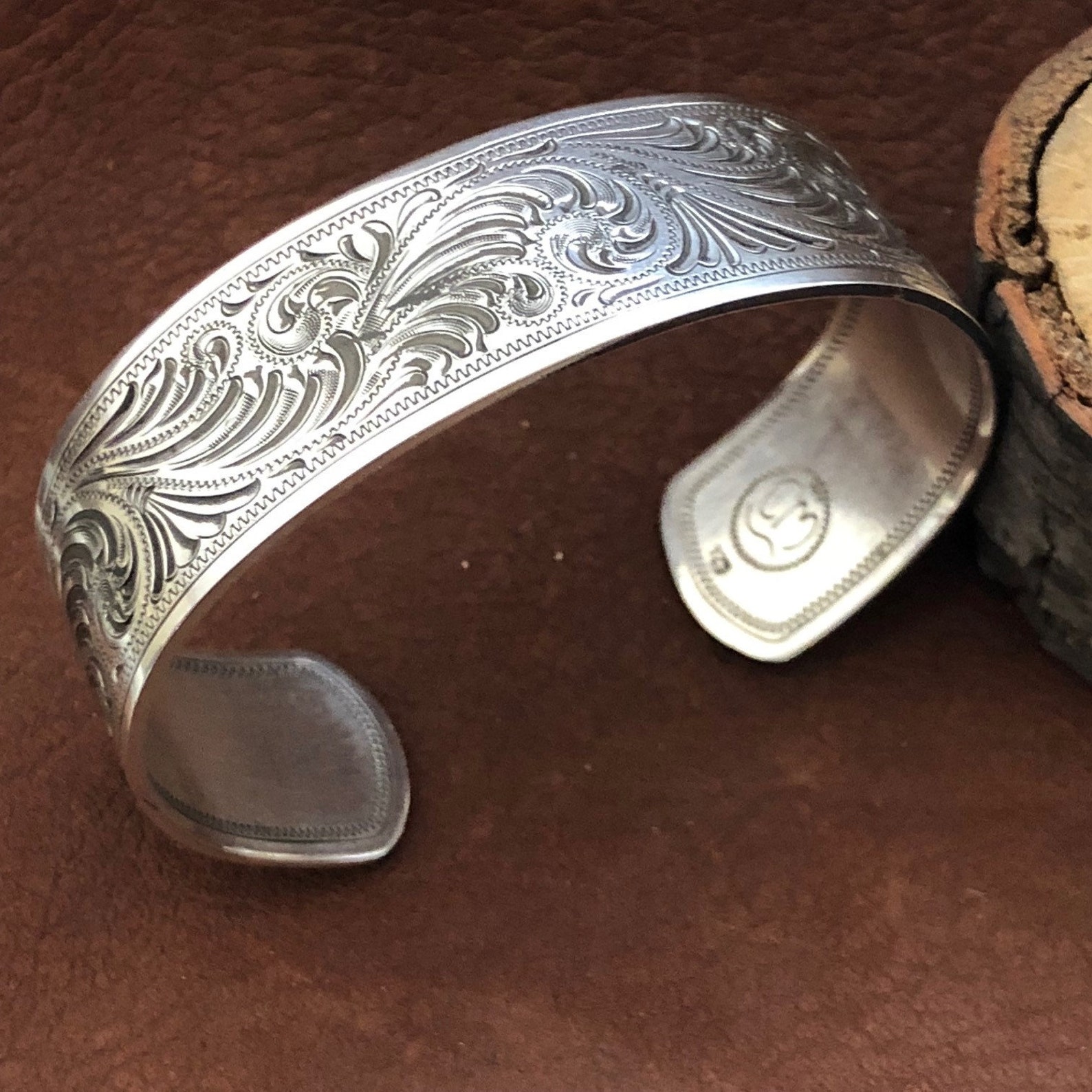 3/4 Sterling Silver Cuff Bracelet Hand Engraved - Etsy