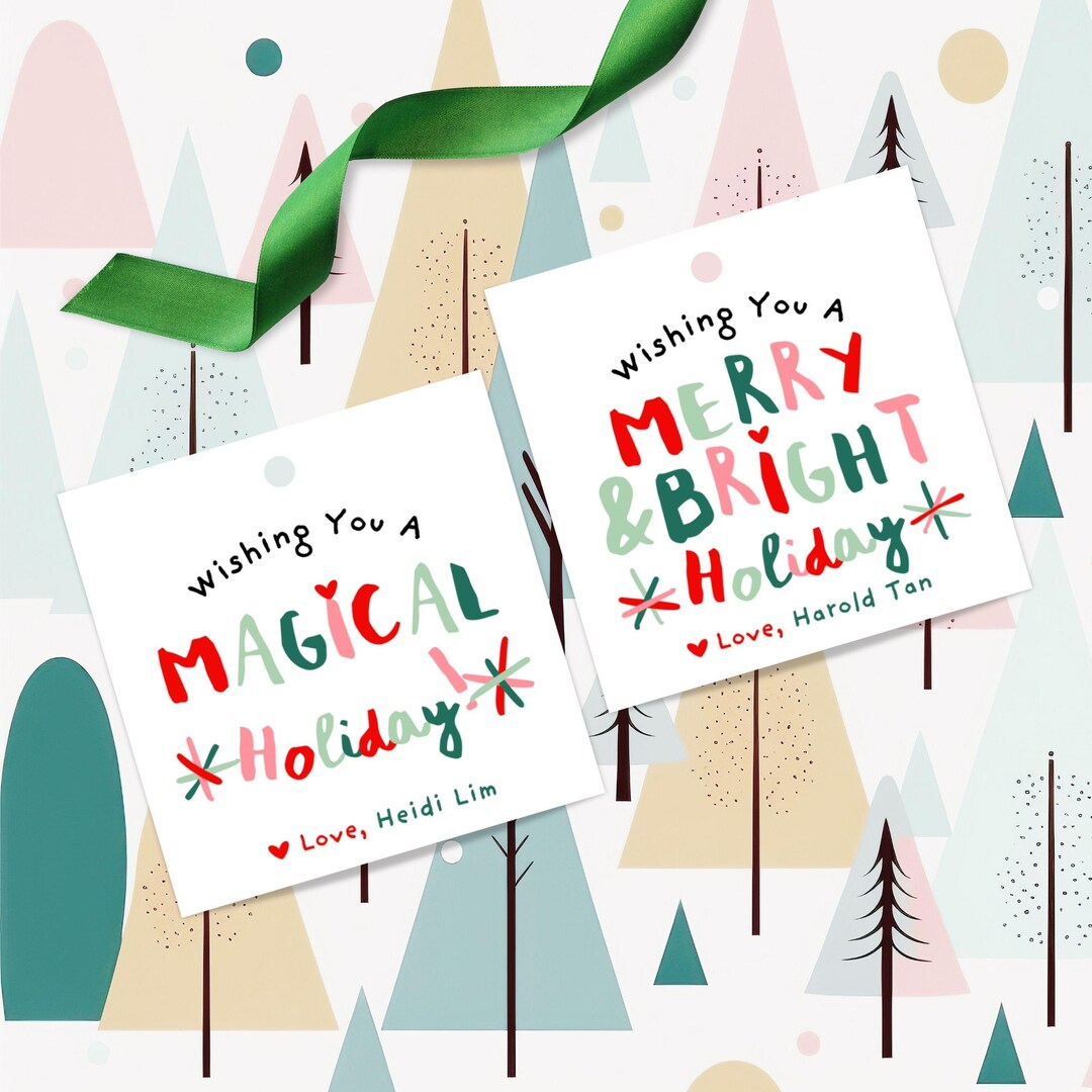 100pcs Happy Holidays Gift Tag, Personalized Gift Tags, Custom Holiday ...