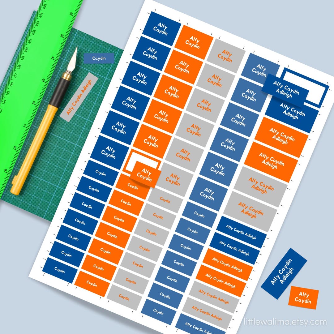 DIY Name Labels A4 Blank Sticker Sheet laser/inkjet, Name Stickers for ...