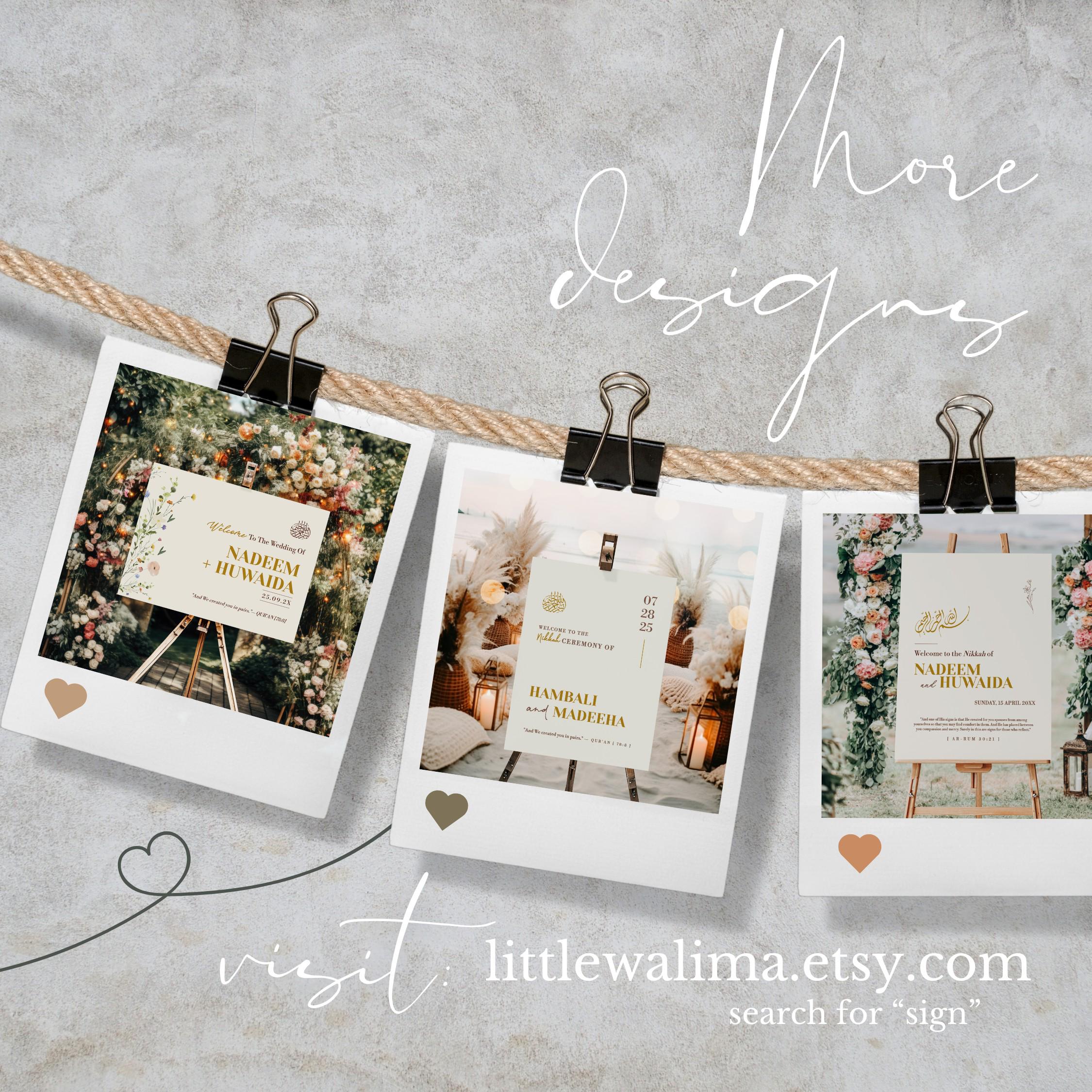 Islamic Welcome Walima Sign, Bismillah & Quran Quote | Muslim Wedding ...