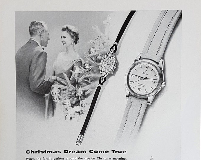 1955 OMEGA WATCH Advertising Original Magazine Ad Vintage Print ...