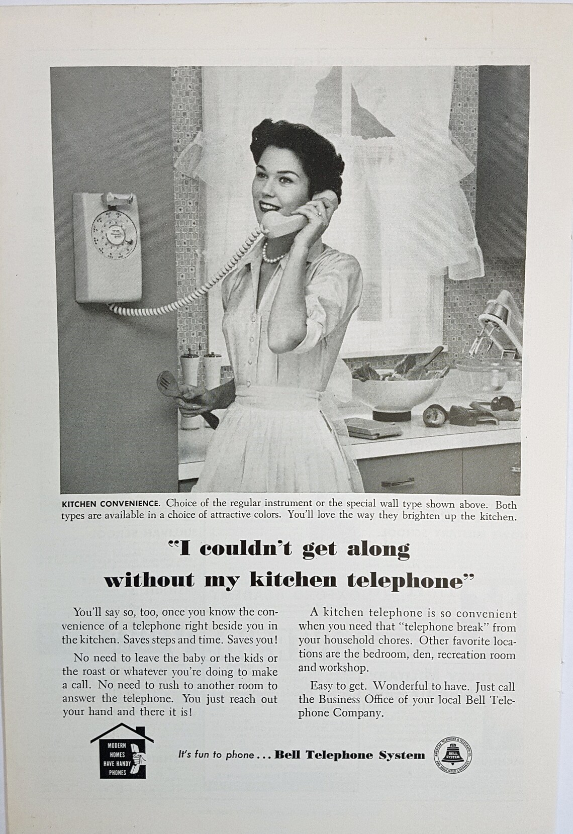 1958 BELL TELEPHONE SYSTEM Advertisement Original Magazine Ad - Etsy Canada