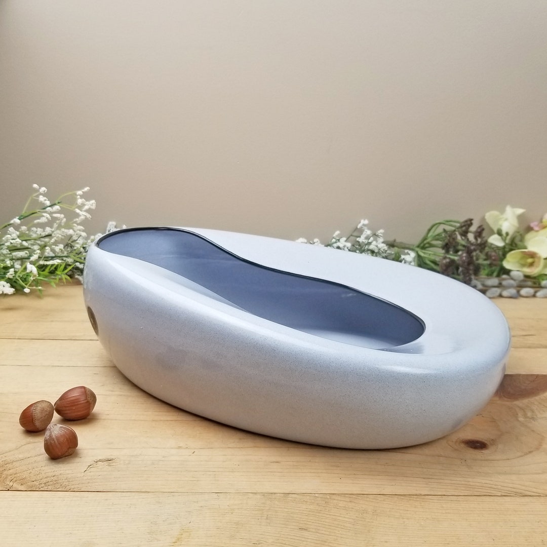 Vintage Grey Enamelware Bowl Bedpan Rustic Bed Pan Potty - Etsy