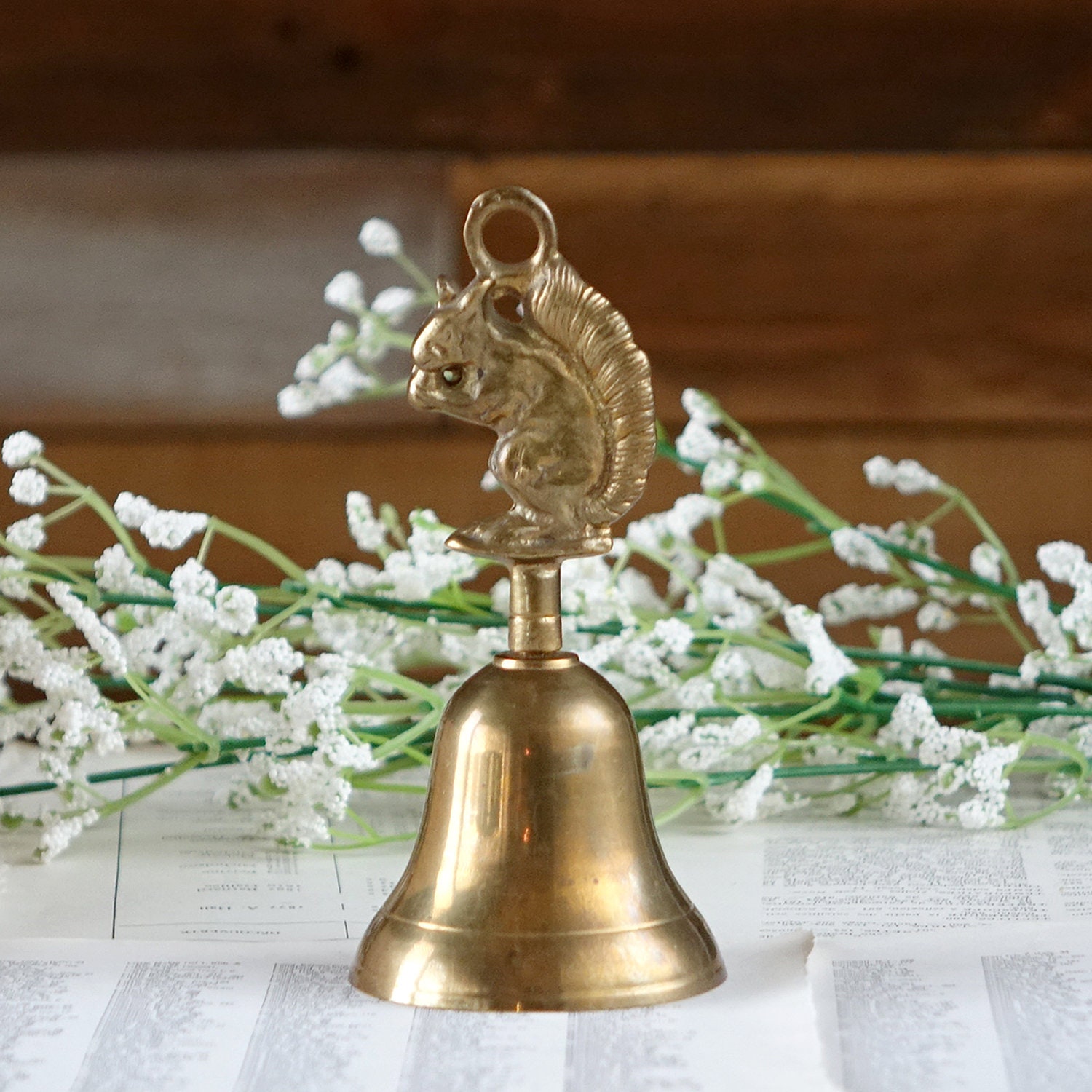 Vintage brass bell Squirrel bell Made in India | Etsy