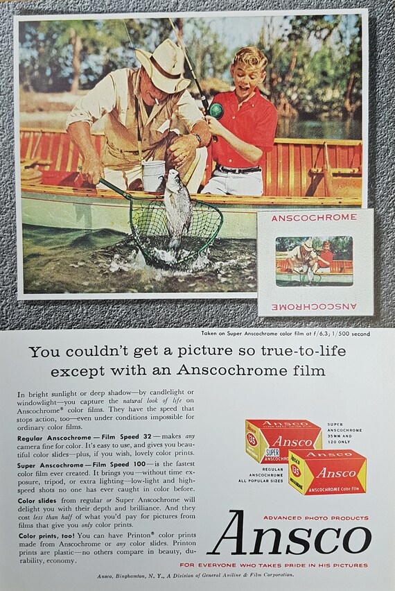 1958 ANSCOCHROME FILM Advertisement Original Magazine Ad Wall - Etsy