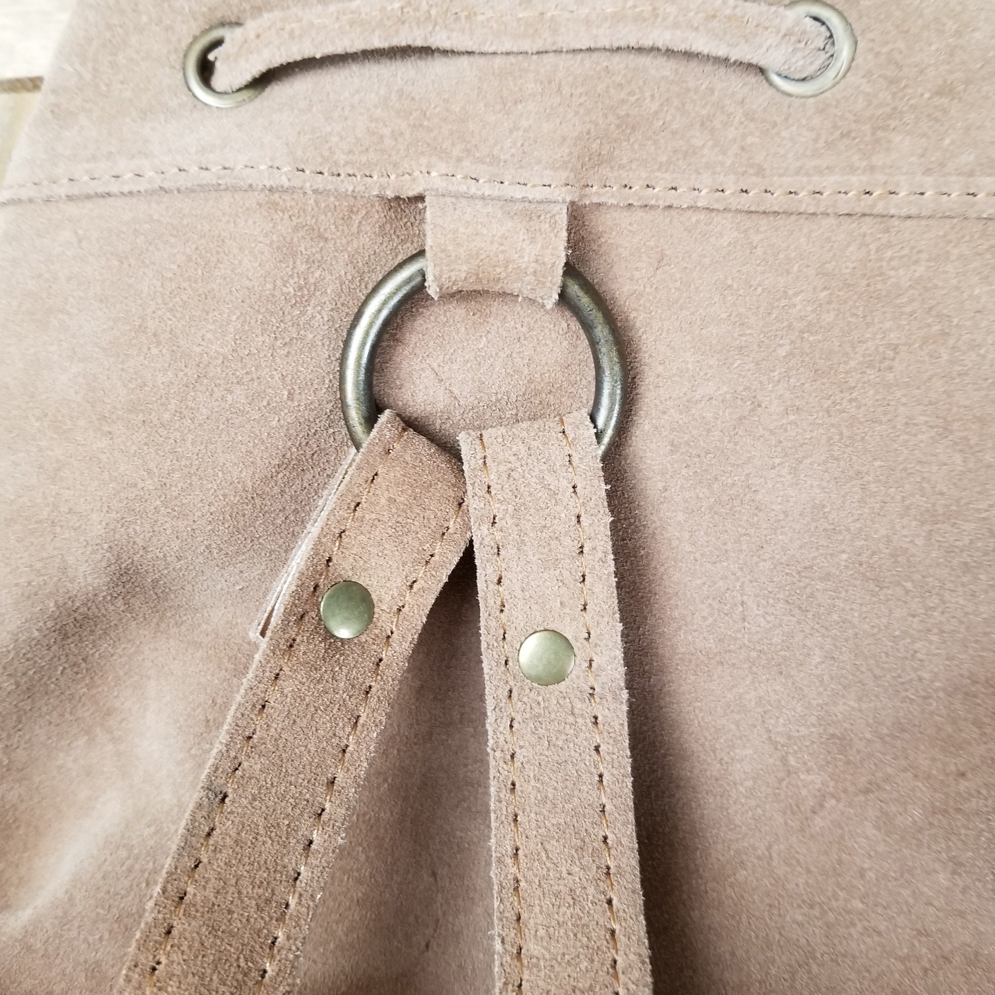 Backpack bag / Suede leather backpack / Vintage back pack / | Etsy